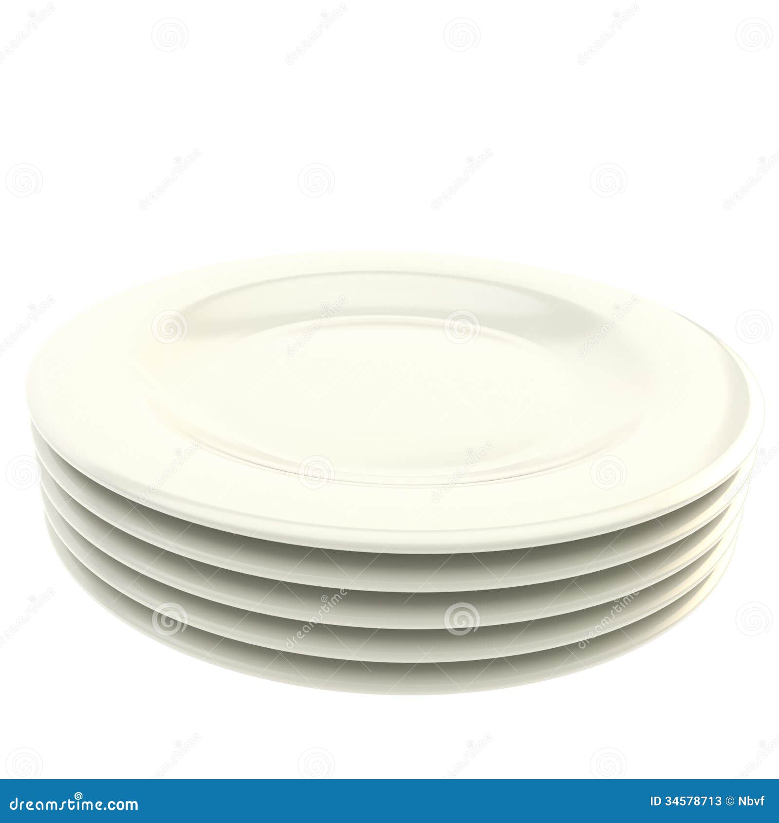 Stack of White Plate Dishes Isolated on White Stock Illustration ...