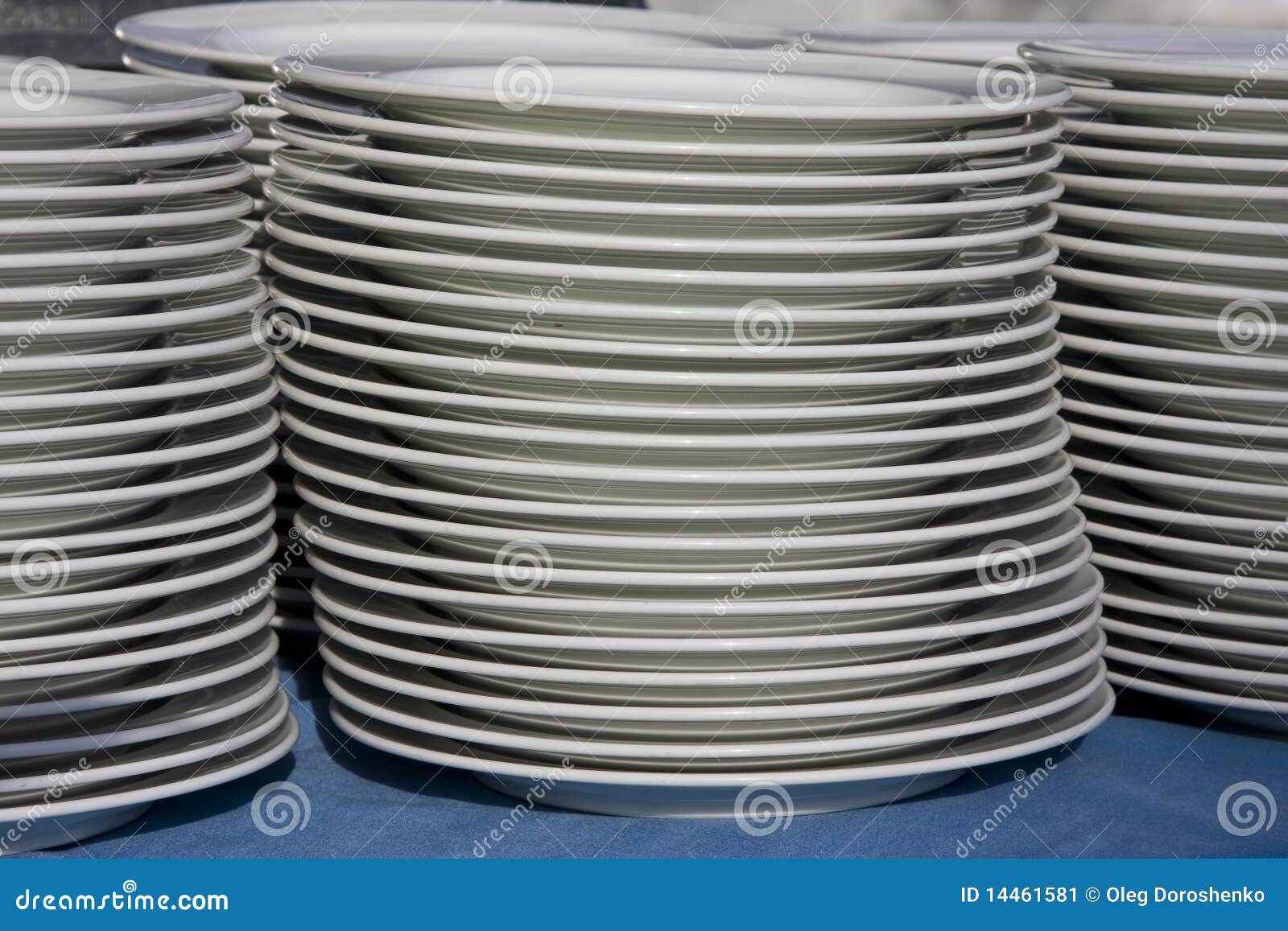 Stack of white plates stock image. Image of lots, crockery - 14461581