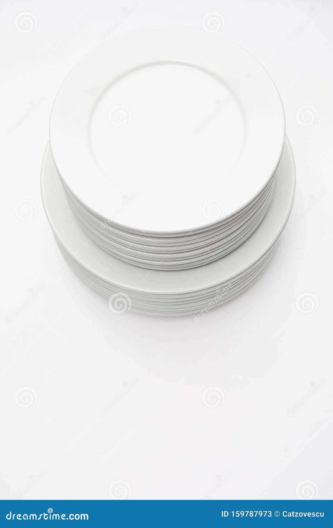 Stack of White Plates Isolated on White Stock Image - Image of plates ...