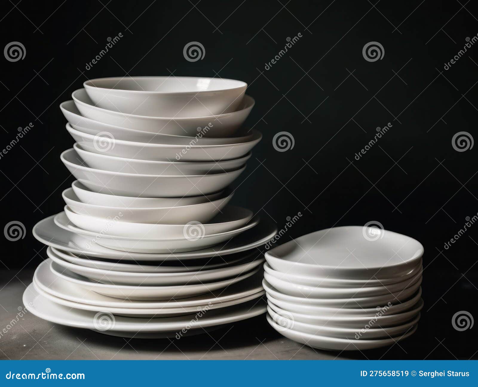 A Stack of White Plates Stacked on Top of Each Other. AI Generative ...