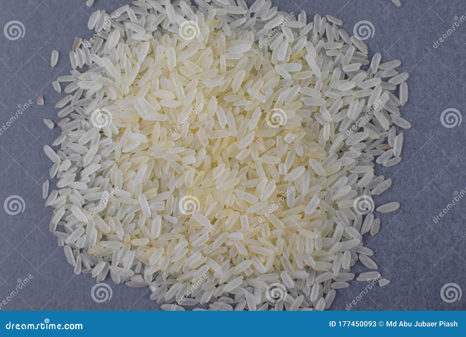 Stack of White Rice Grains Gathered Together in Front on a Light ...