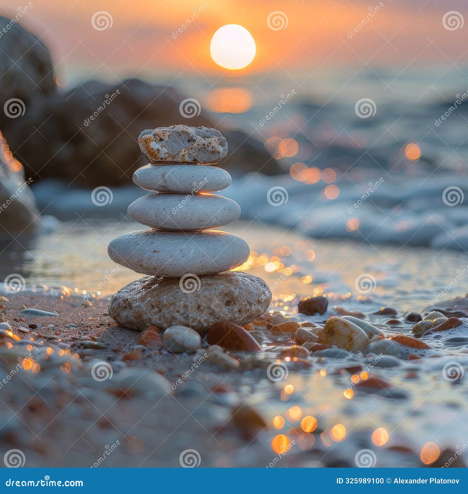A Stack of White Rocks on a Beach Stock Illustration - Illustration of ...