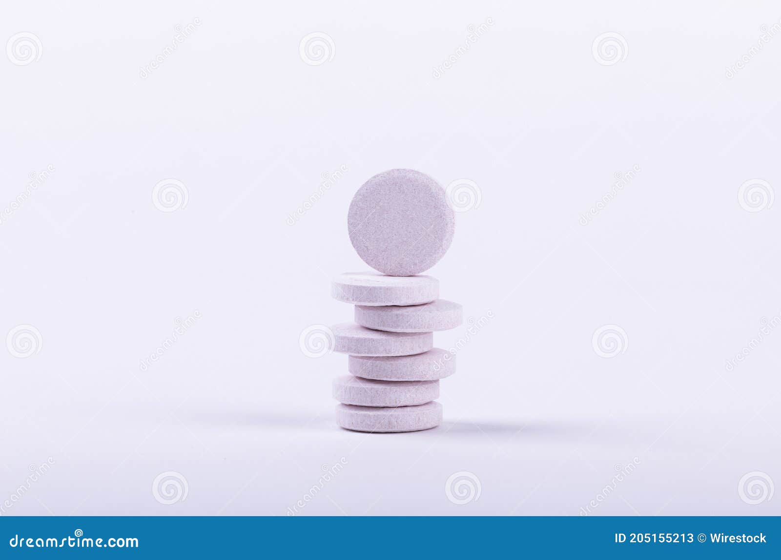 Stack of White Round Tablets Isolated on White Background Stock Image ...