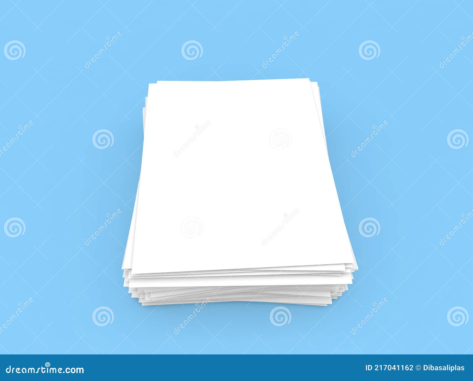 Stack Of White Sheets Of A4 Office Paper On A Light Blue Background Royalty-Free Illustration ...
