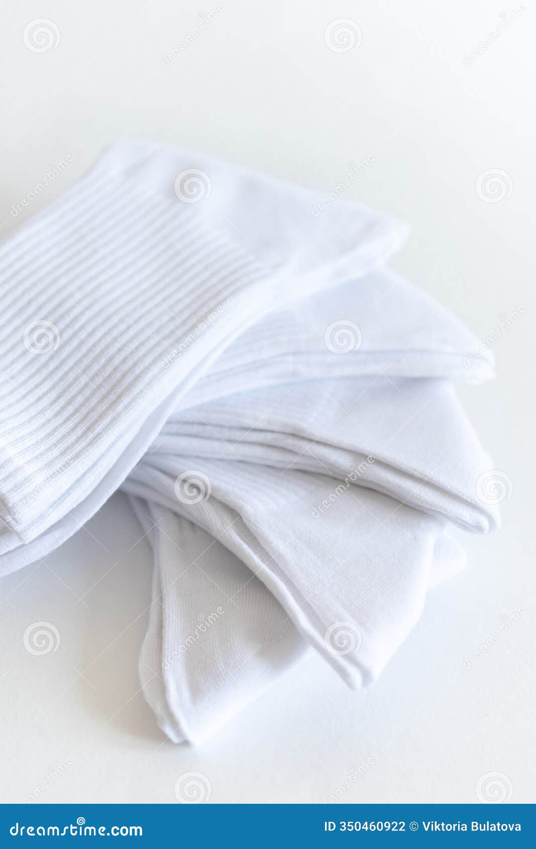 A Stack of White Socks on a White Background.cotton Stock Photo - Image ...
