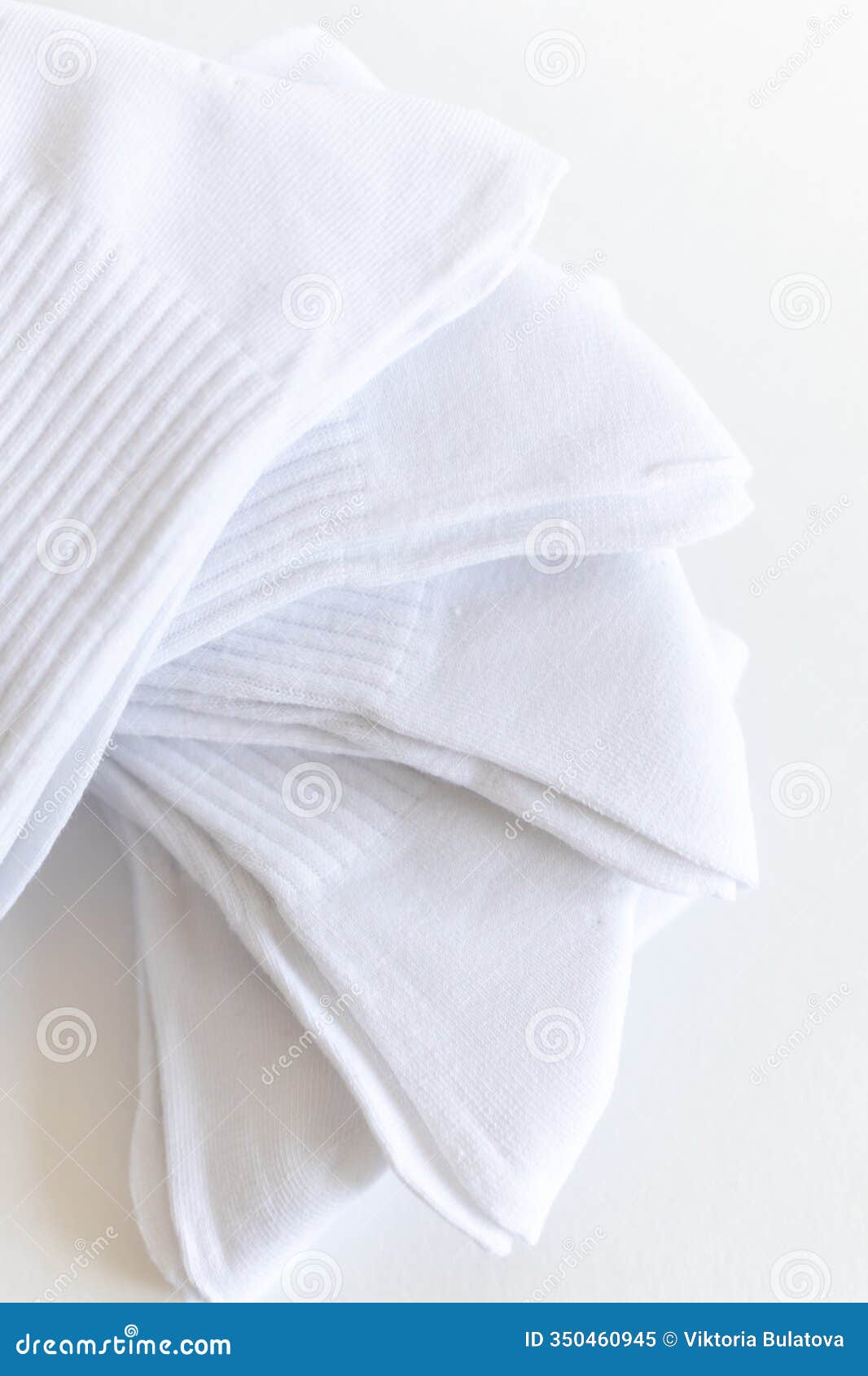 A Stack of White Socks on a White Background Stock Image - Image of ...