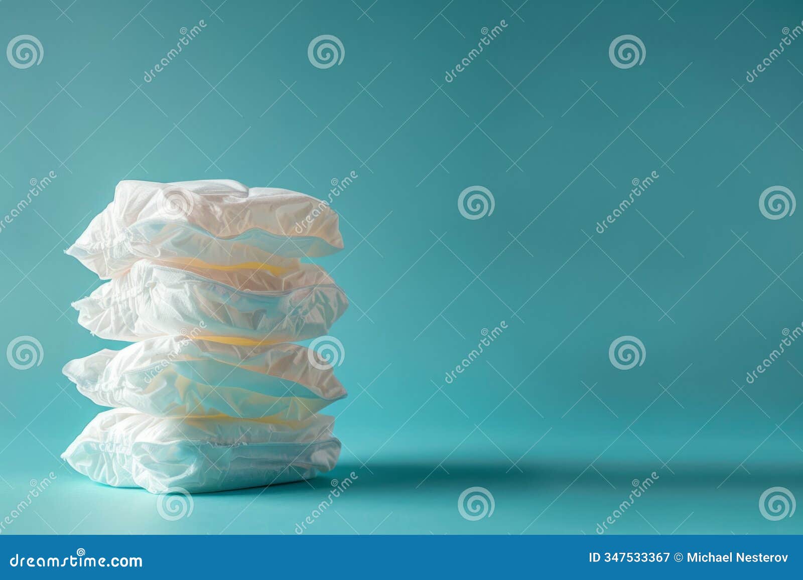 Stack of White Soft Baby Diapers Stock Image - Image of background ...