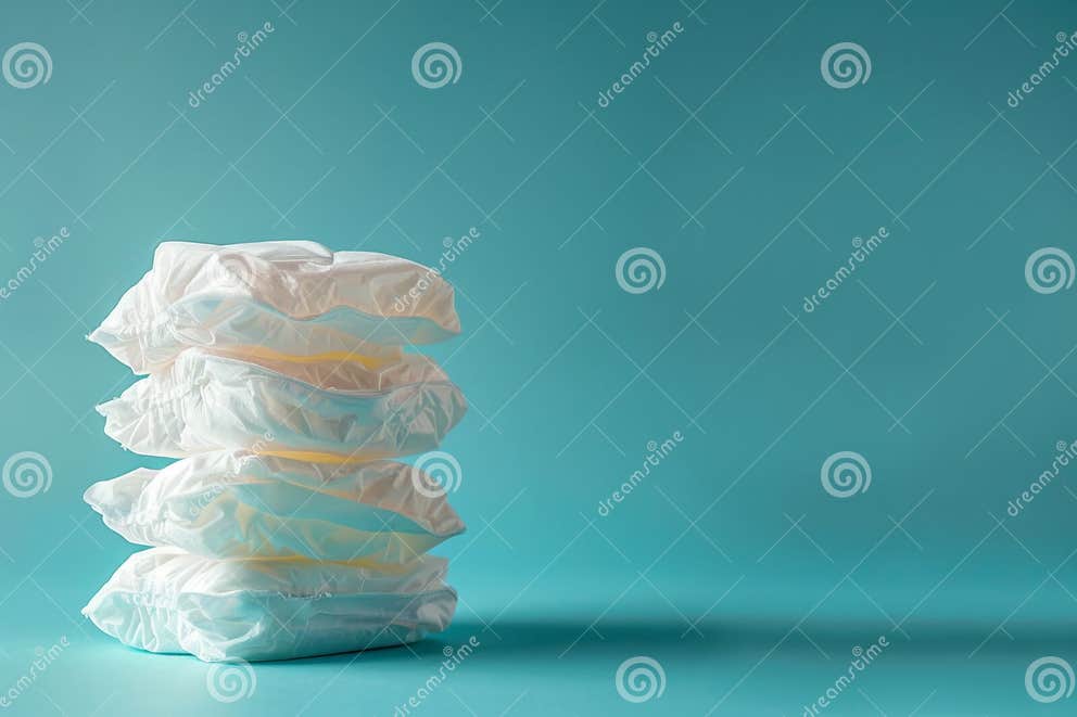Stack of White Soft Baby Diapers Stock Image - Image of background ...