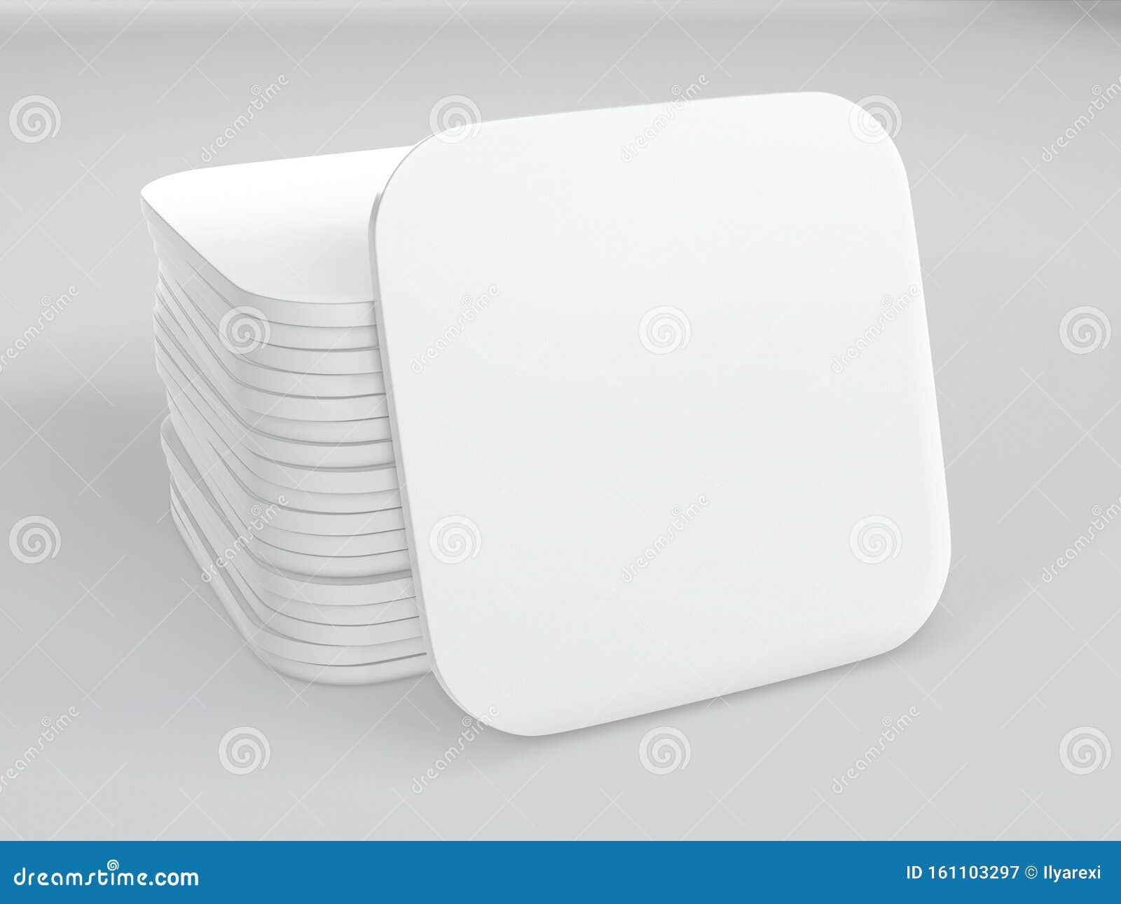 Stack of White Square Coasters. Mock Up Template for Your Design Stock ...