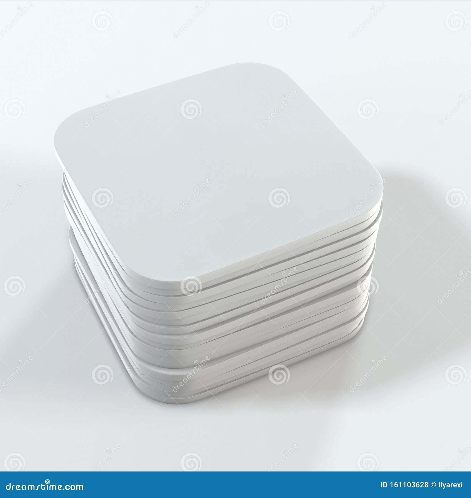 Stack of White Square Coasters. Mock Up Template for Your Design Stock ...