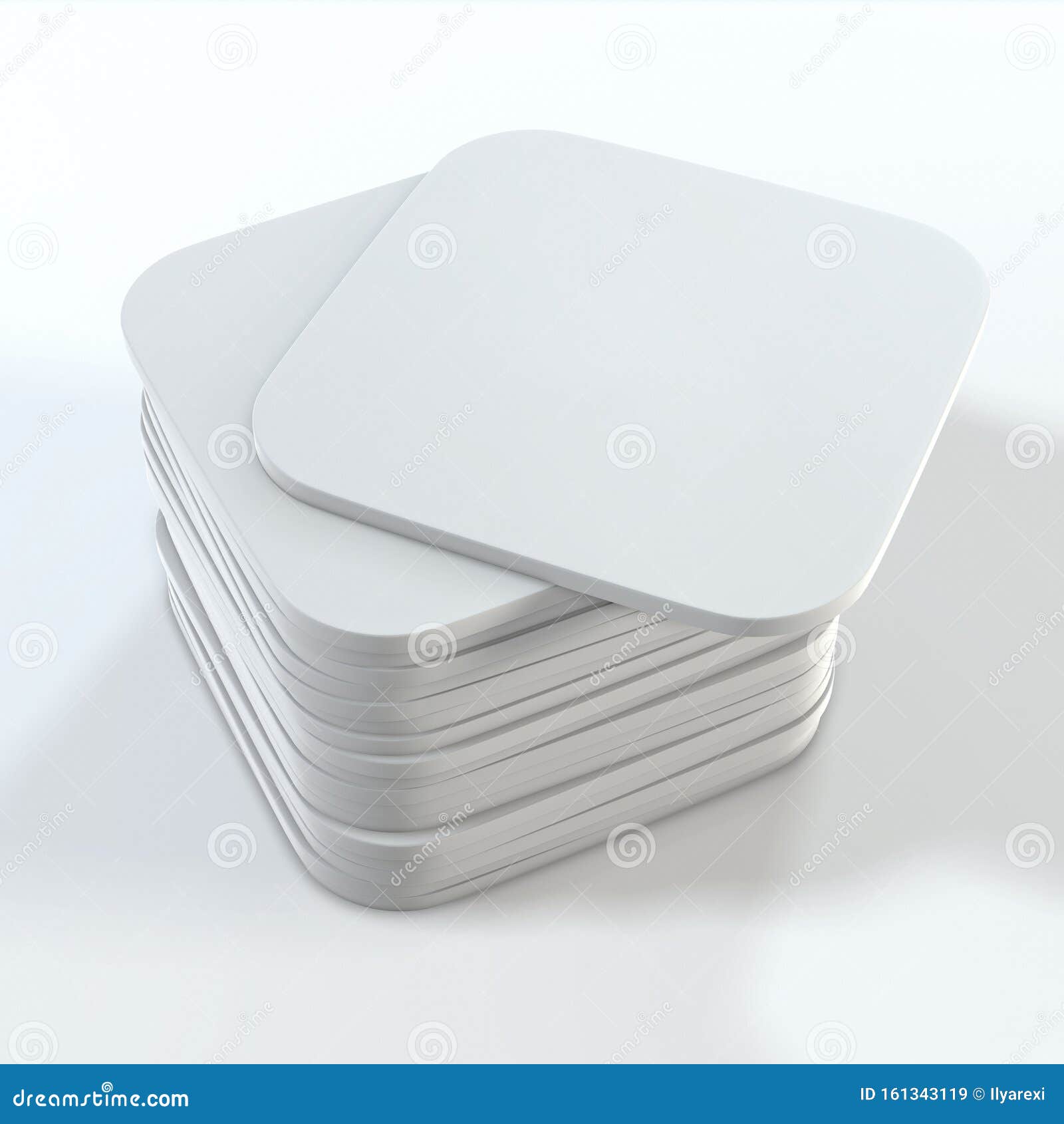 Stack of White Square Coasters. Mock Up Template for Your Design Stock ...