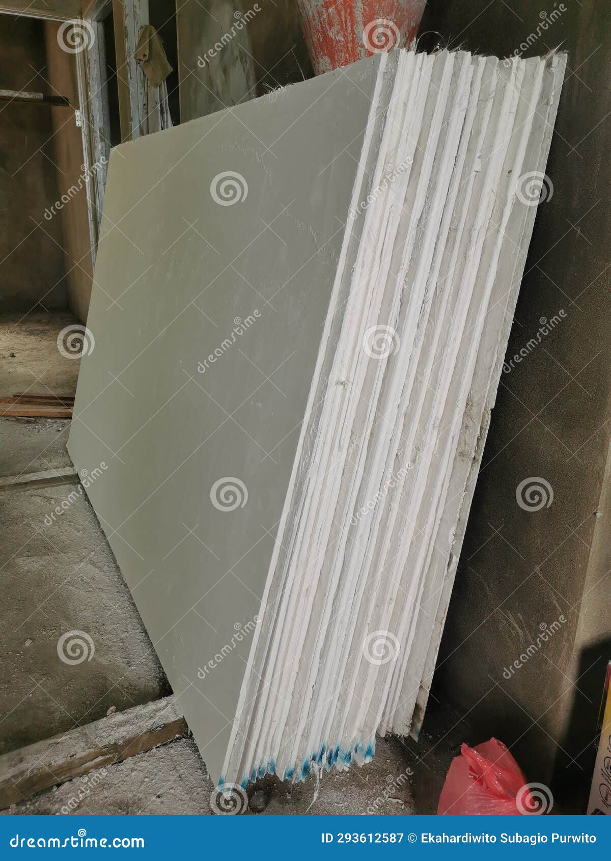 The Stack of White Standard Plaster Ceiling Board Panel. Stock Image ...