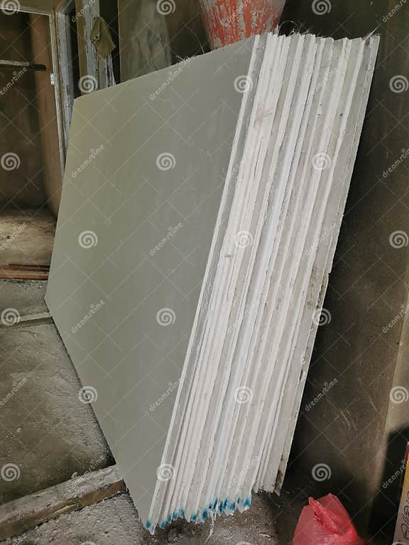 The Stack of White Standard Plaster Ceiling Board Panel. Stock Image ...