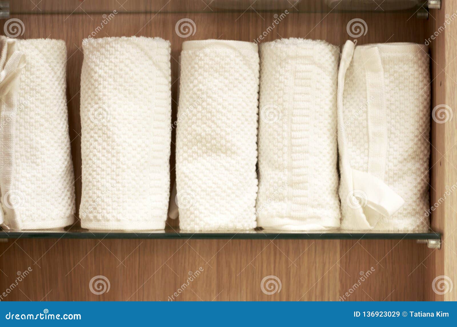 Stack of White Terry Towels Front View, Close-up Stock Image - Image of ...