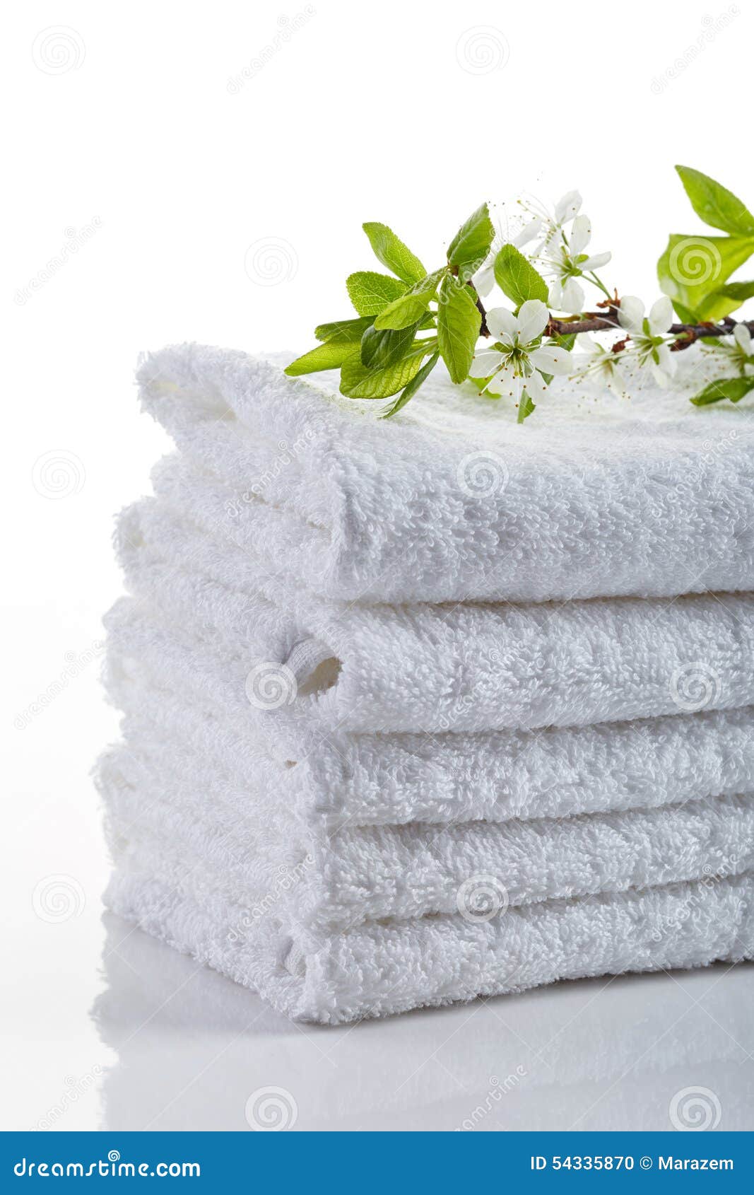 Stack of white towels stock photo. Image of bathroom - 54335870