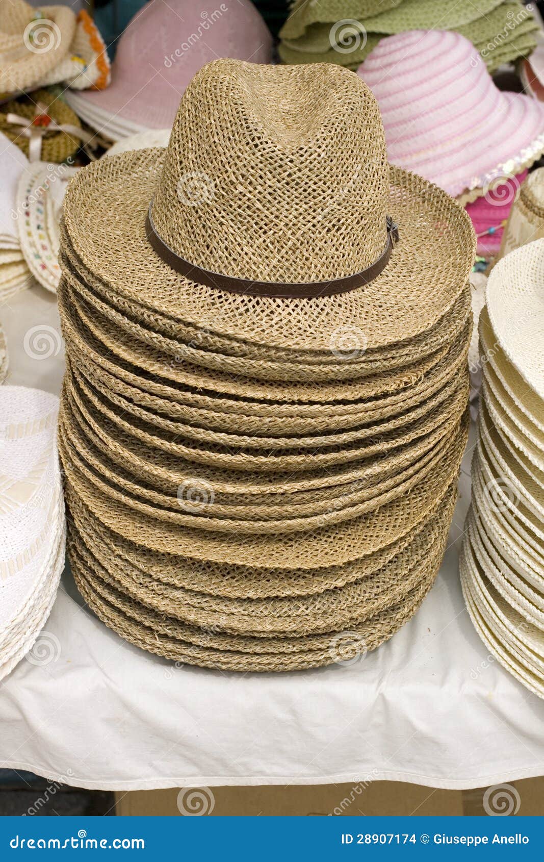 Stack of wicker hats stock photo. Image of wicker, hats - 28907174
