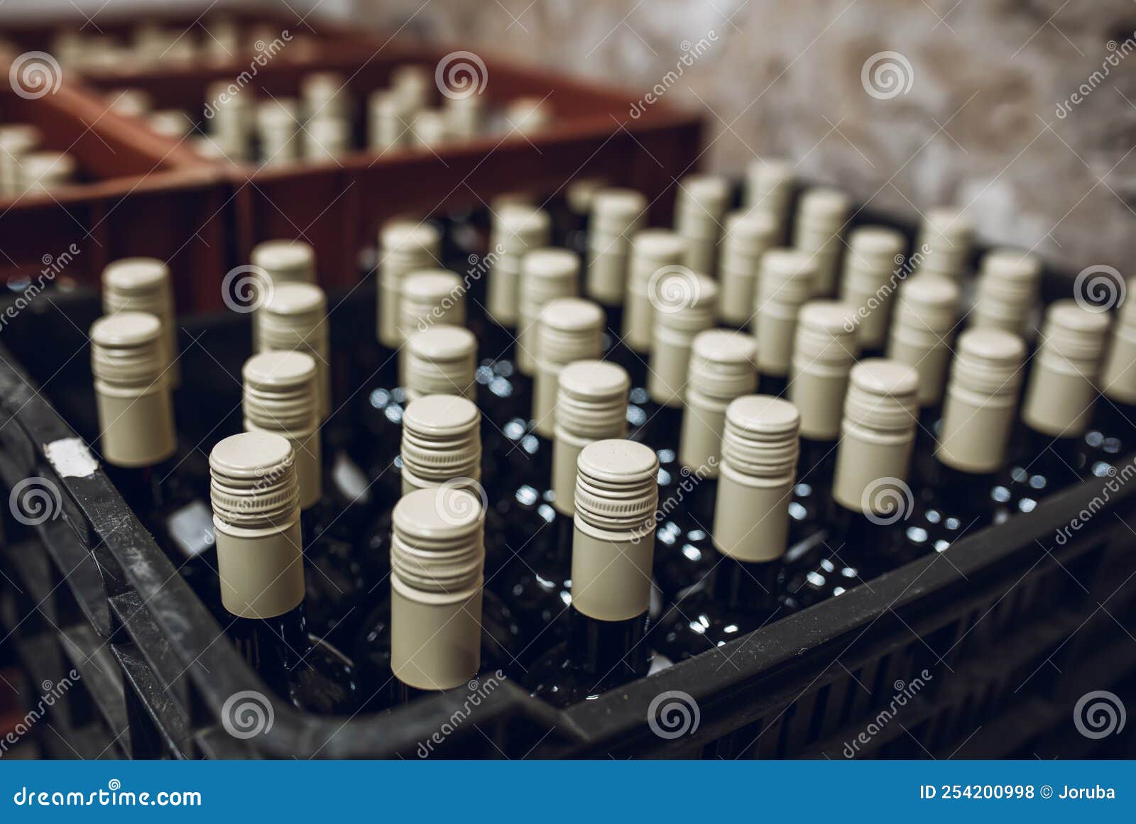Stack of Wine Bottles in Cellar Stock Photo - Image of industry ...