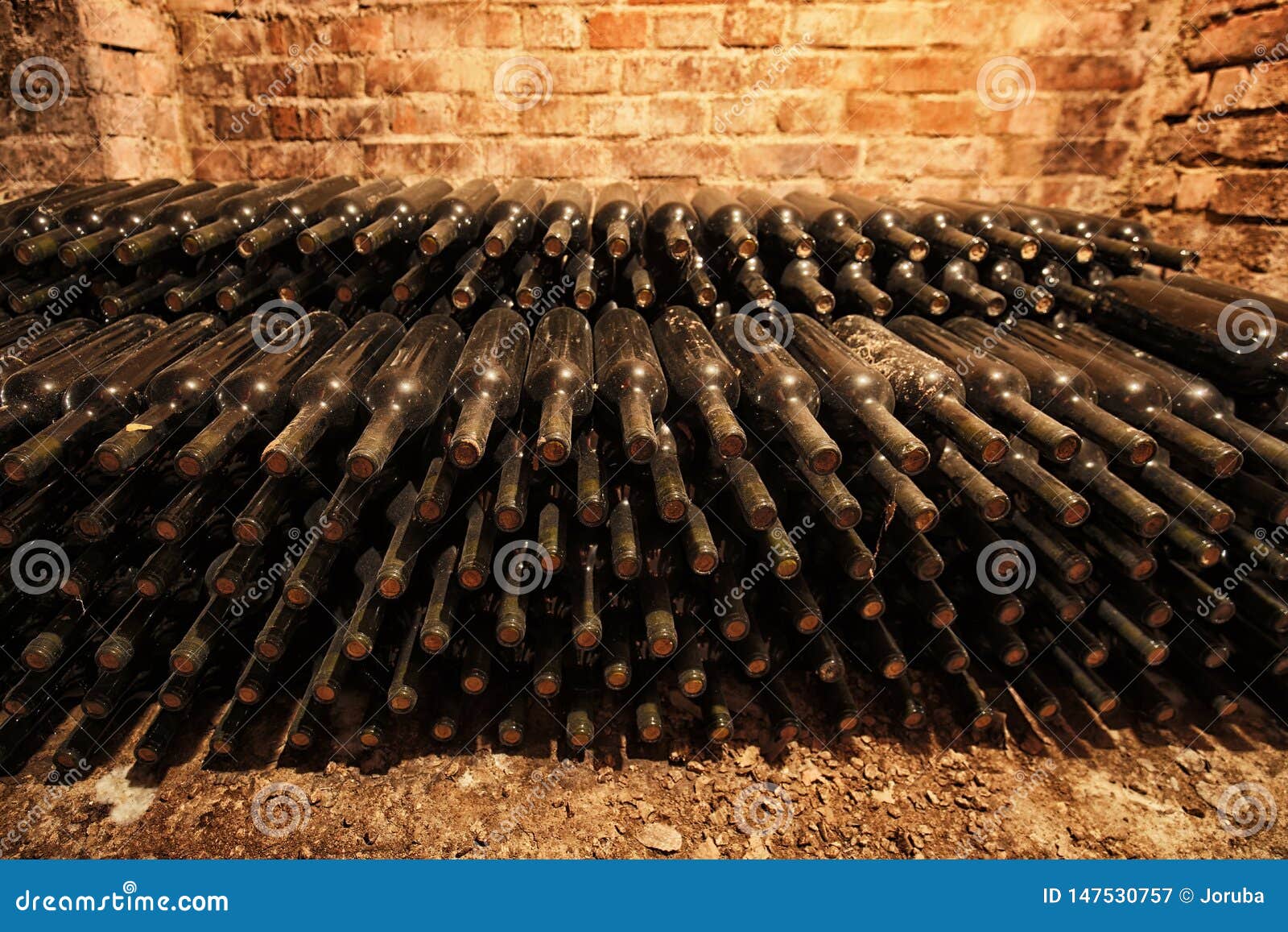 Wine bottles in cellar stock image. Image of taste, storage - 147530757