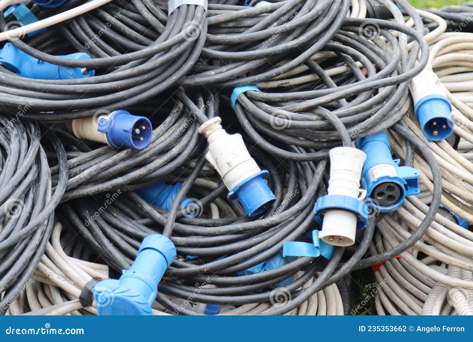 Stack of Wires and Industrial Type Sockets Sockets Stock Photo - Image ...