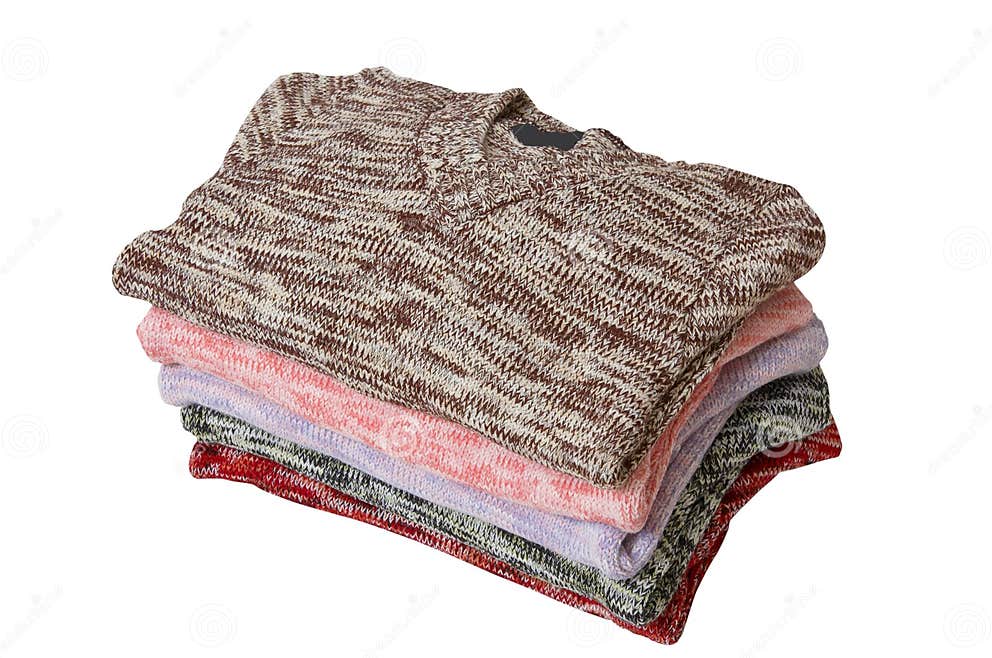 Stack of Wonderful Sweaters #2. Stock Photo - Image of fiber, brown ...