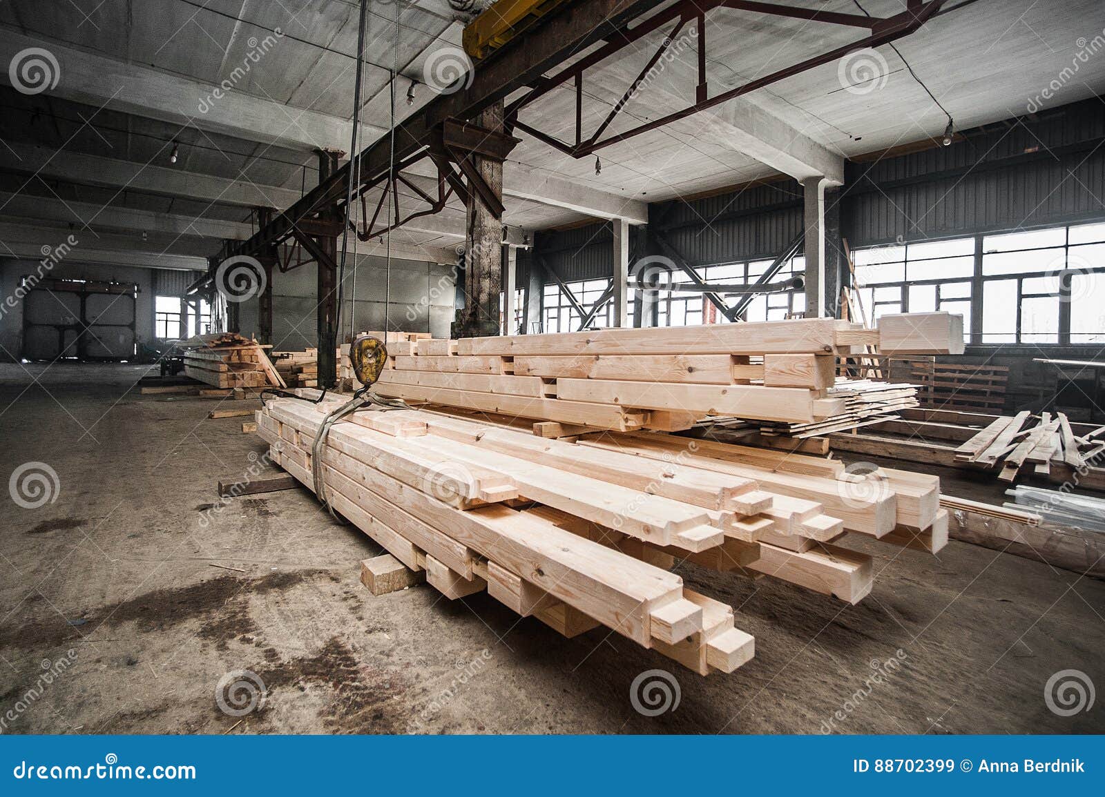 Stack Wood Beams in the Factory Stock Image - Image of knot, heap: 88702399