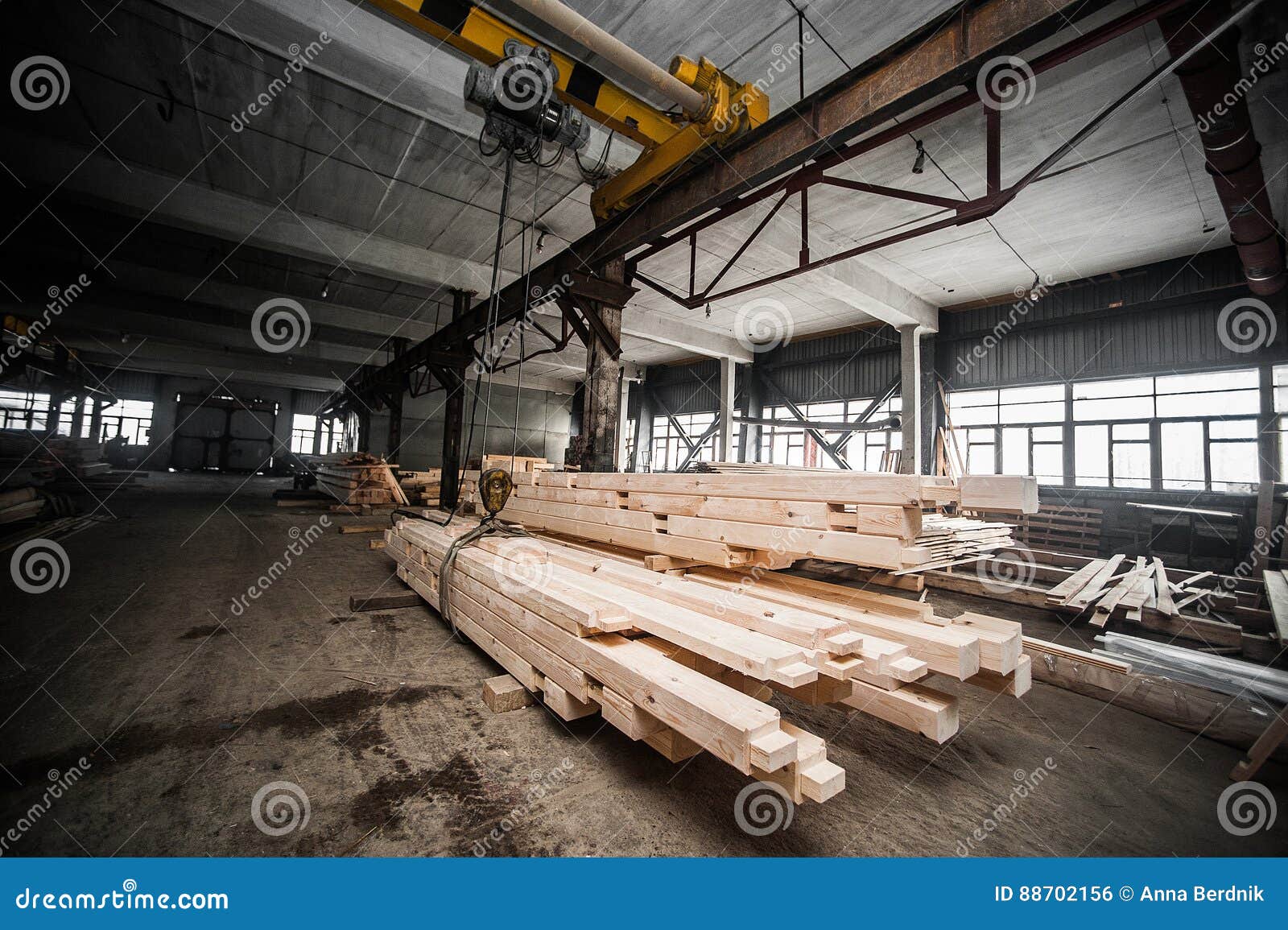 Stack Wood Beams in the Factory Stock Photo - Image of lumber, joiner ...