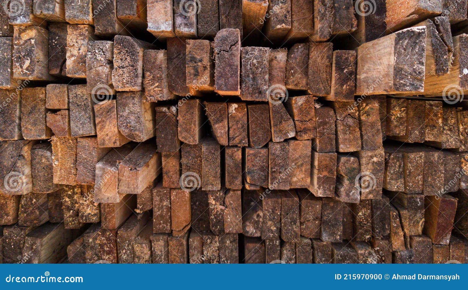 Stack of Wood Blocks Displayed on Carpenter Warehouse in Jakarta ...