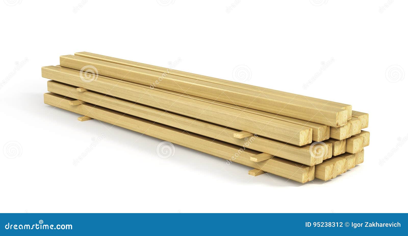 Stack of Wood Boards Isolated on a White Background. Stock Illustration ...