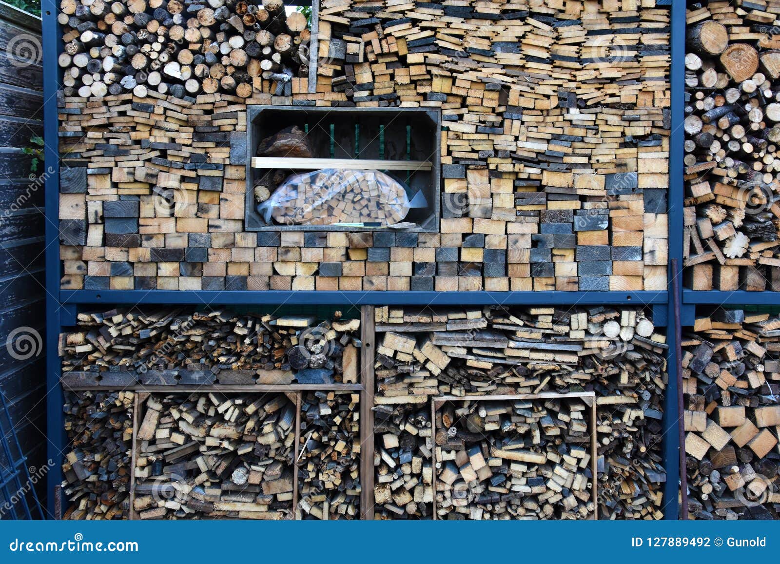 Stack of Wood with Different Fuelwood Stock Photo - Image of industry ...