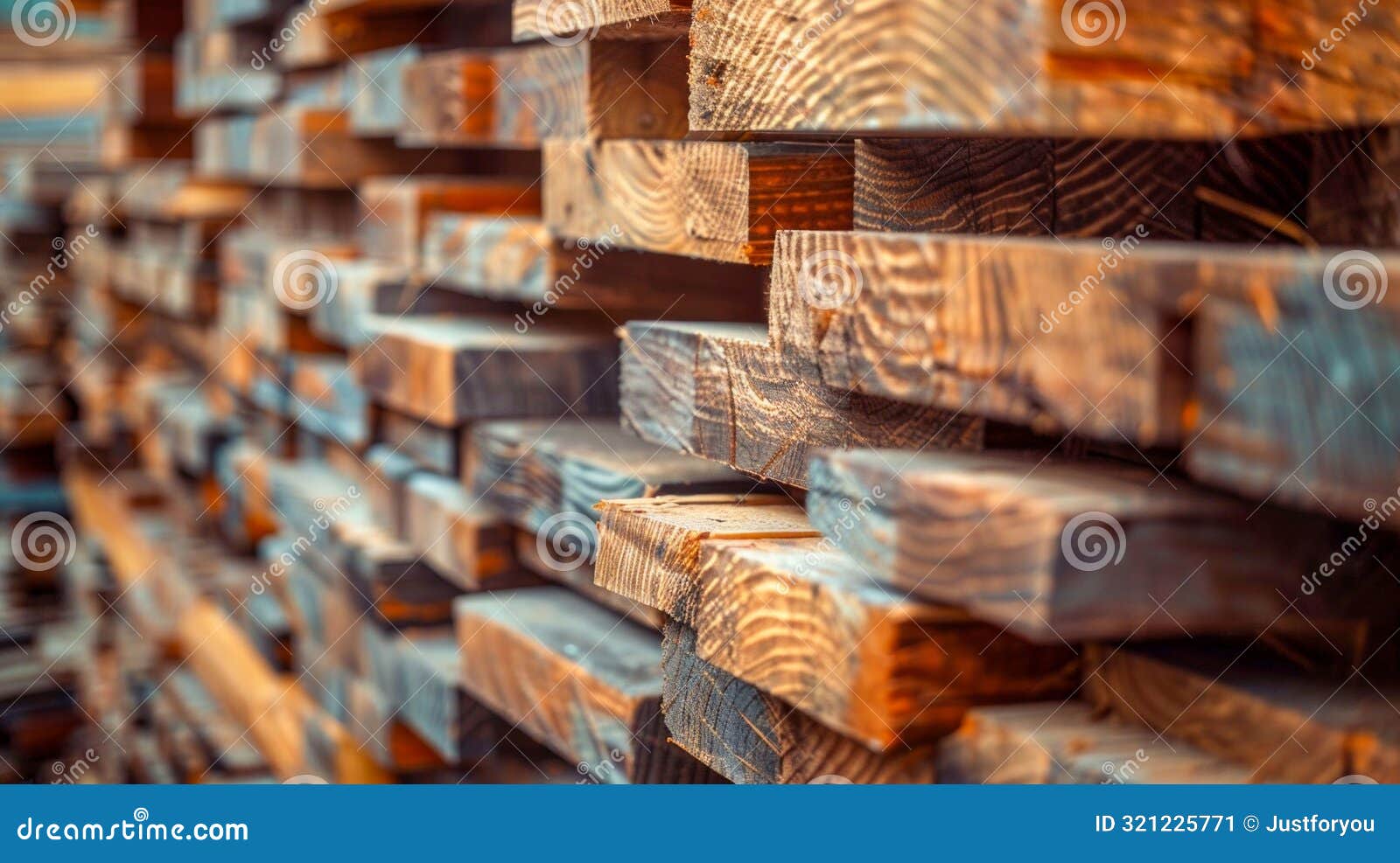 Stack of Wood Lumber in Workshop. Generative Ai Stock Illustration ...