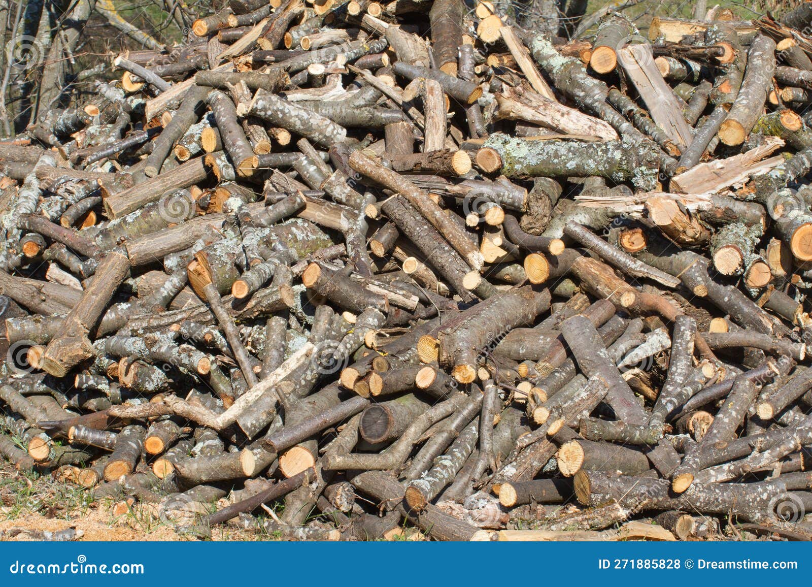 Stack Of Wood And Rustic Logs Piled Up For Heating Royalty-Free Stock ...