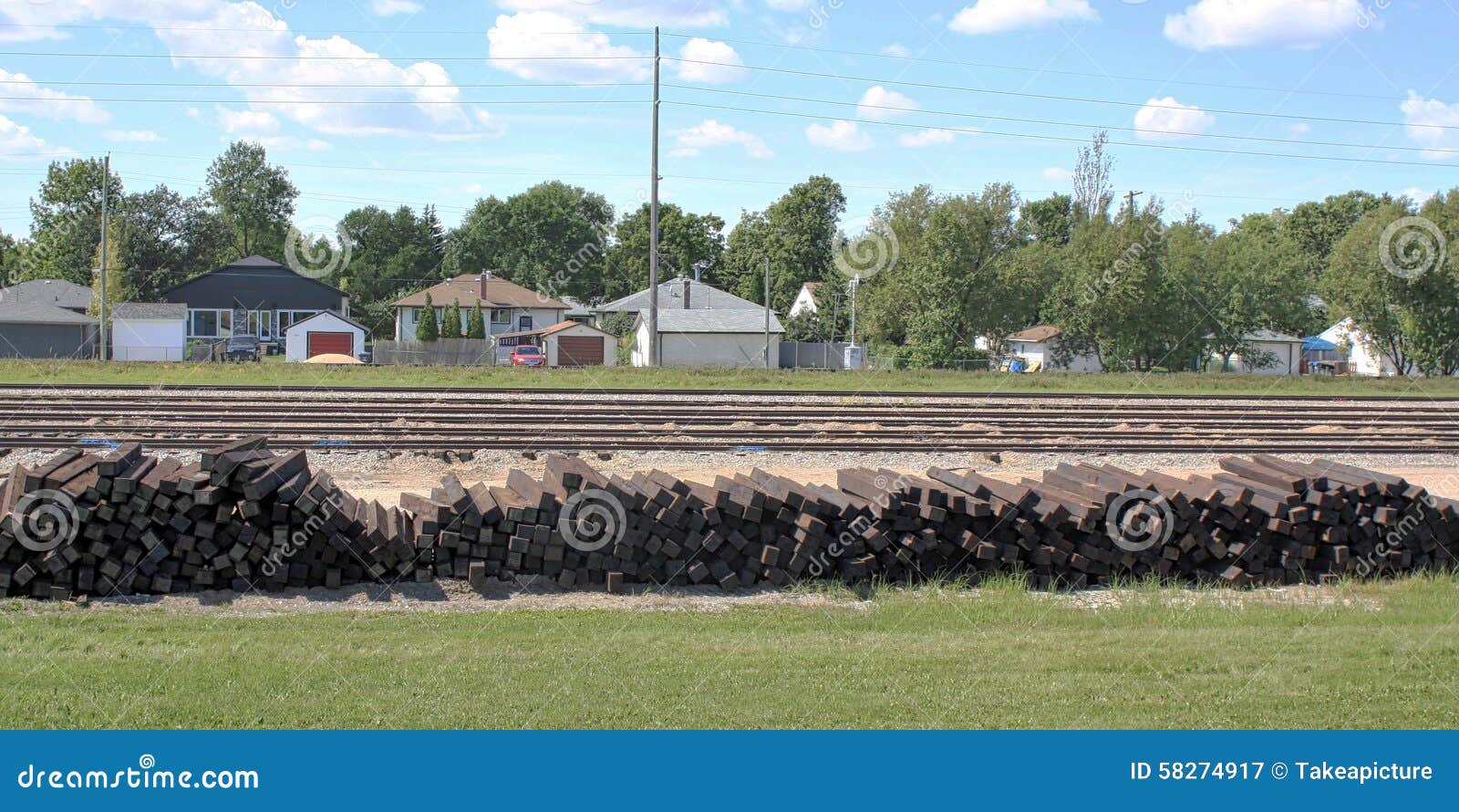 A stack of wood sleepers stock image. Image of sleepers - 58274917