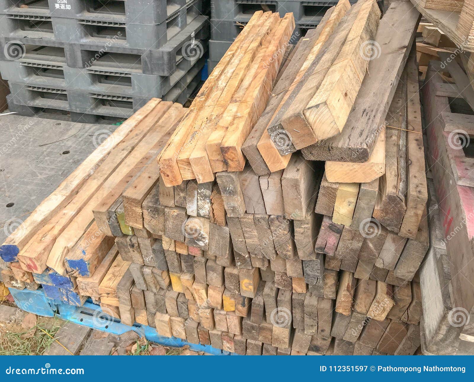 Stack of Wood in Storage Warehouse Stock Image - Image of flooring ...