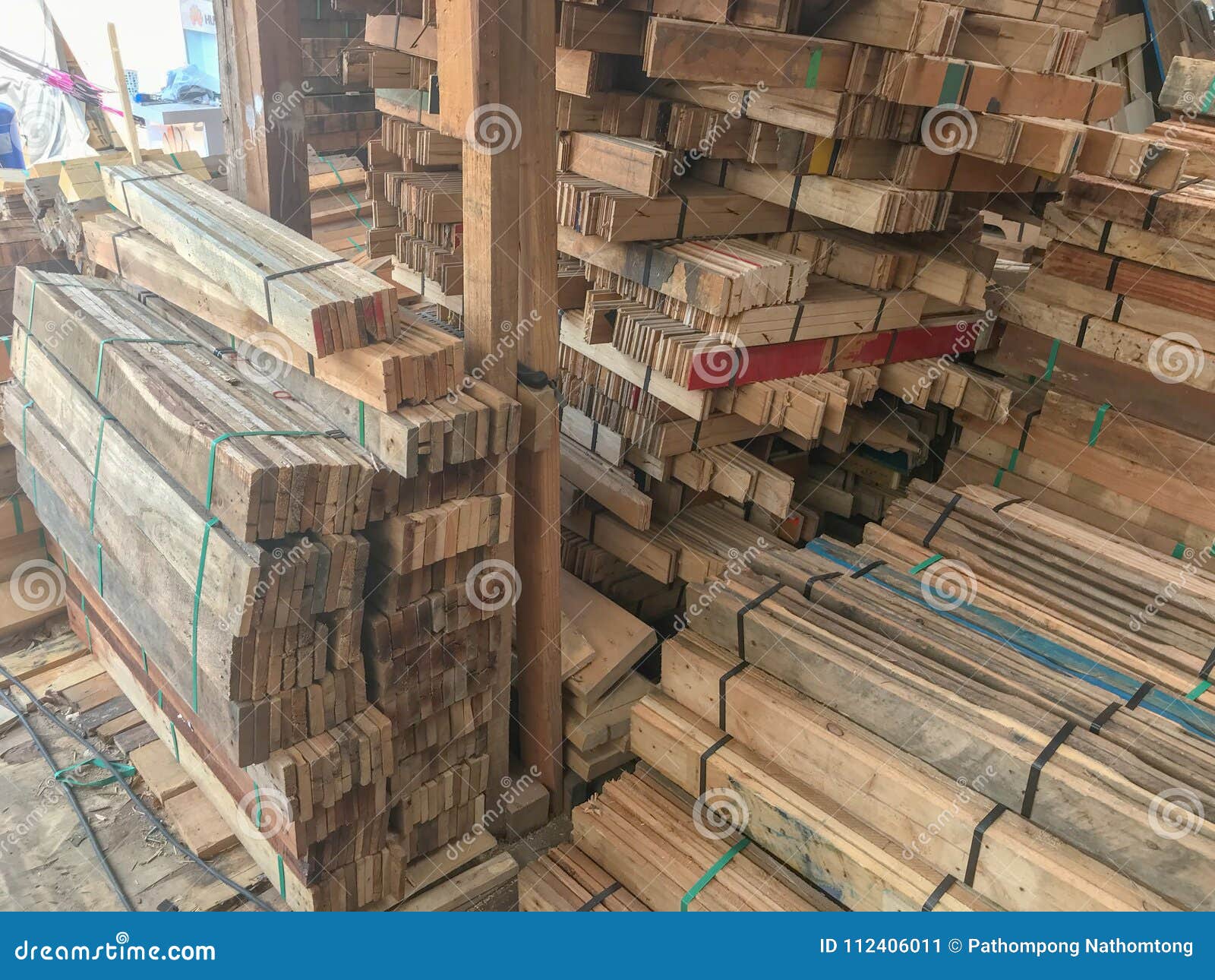 Stack of Wood in Storage Warehouse Stock Image - Image of industry ...