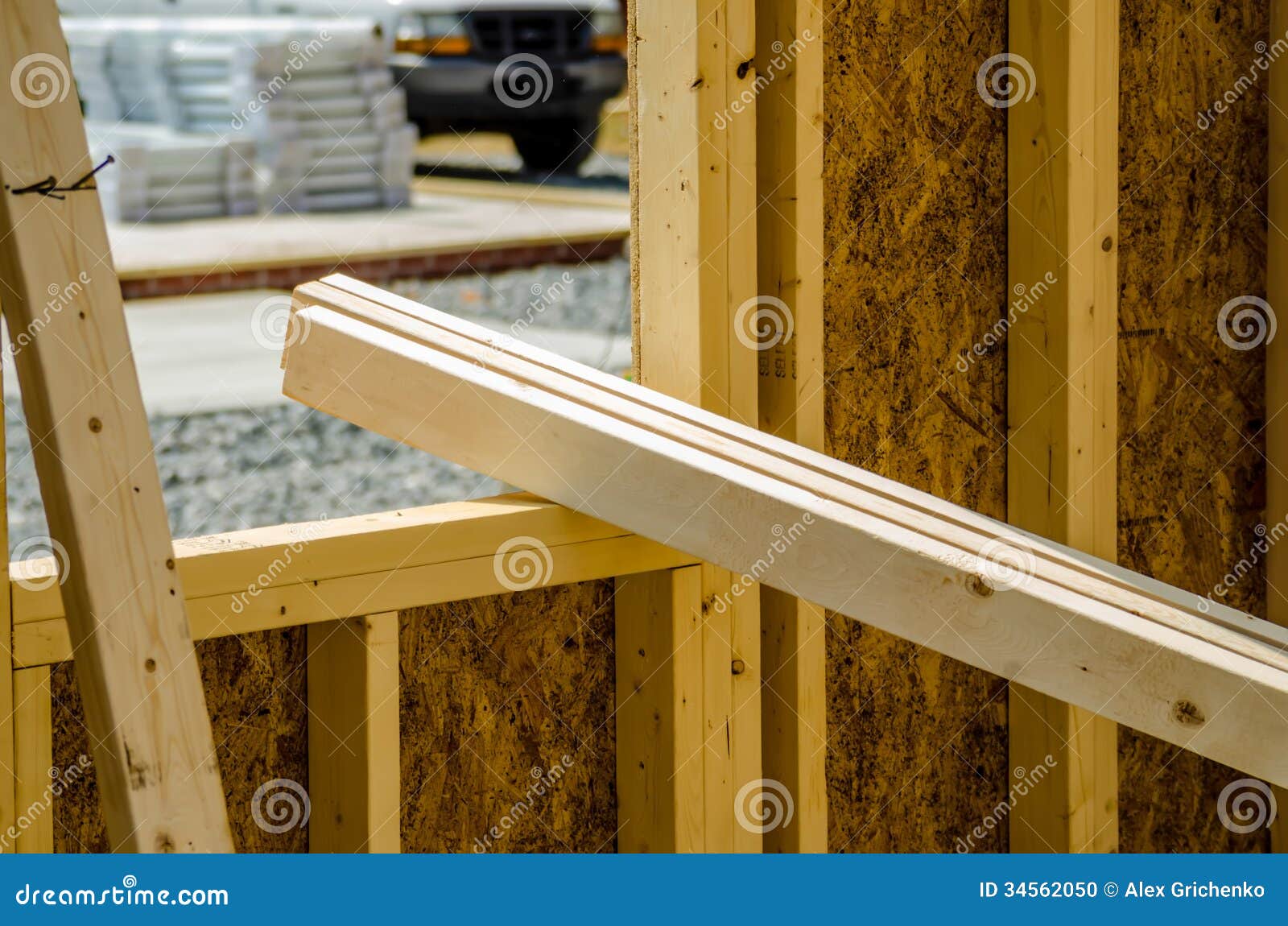 Stack of wood stud planks stock photo. Image of architecture - 34562050