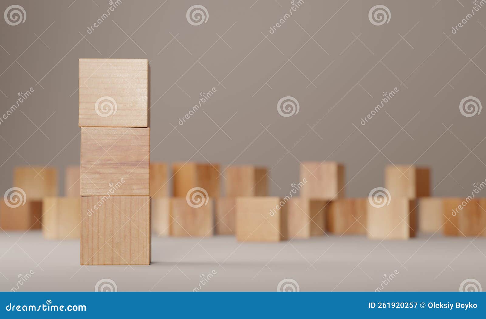 Stack of Wood Tile Blocks in Shallow Depth of Field Wood Background, 3d ...