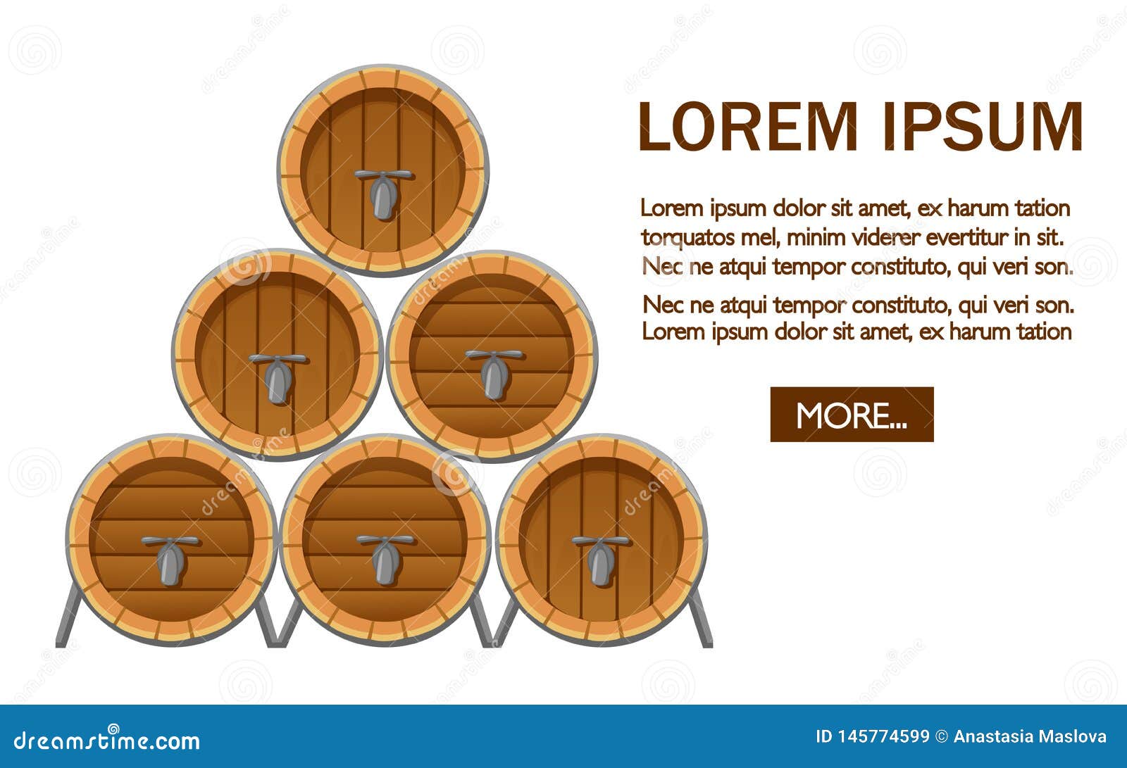 Stack of Wooden Alcohol Barrel. Drink Container. Barrel for Beer or ...