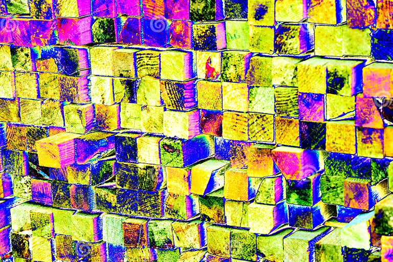 Stack of Wooden Blocks. Changed Color Scheme. Colorful Background. Tree ...