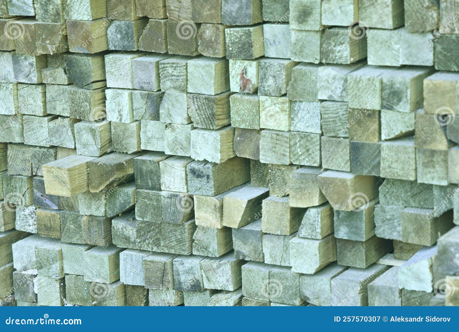Stack of Wooden Blocks. Ends of Tightly Packed Wooden Beams. Tree ...