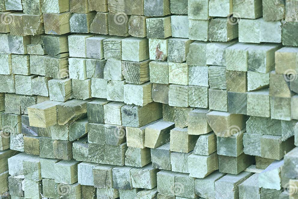 Stack of Wooden Blocks. Ends of Tightly Packed Wooden Beams. Tree ...