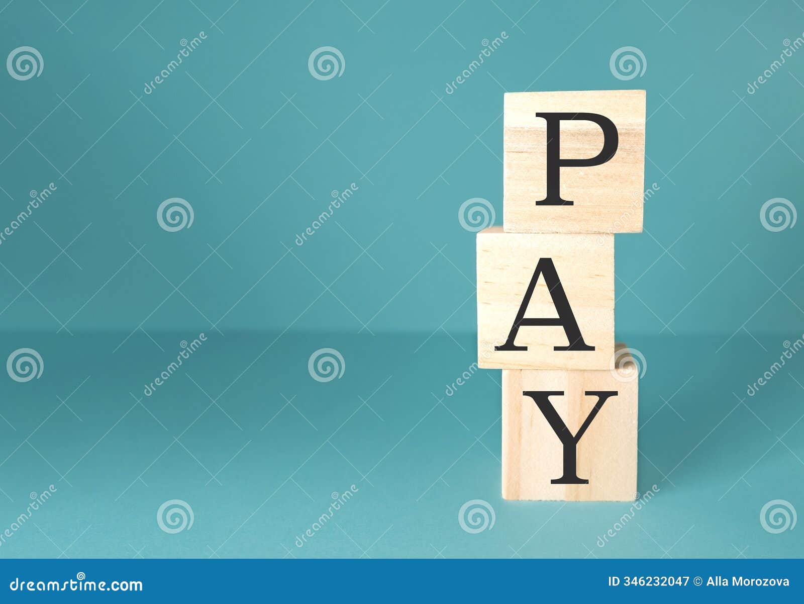 Stack of Wooden Blocks with the Word PAY Written on Them Stock Image ...