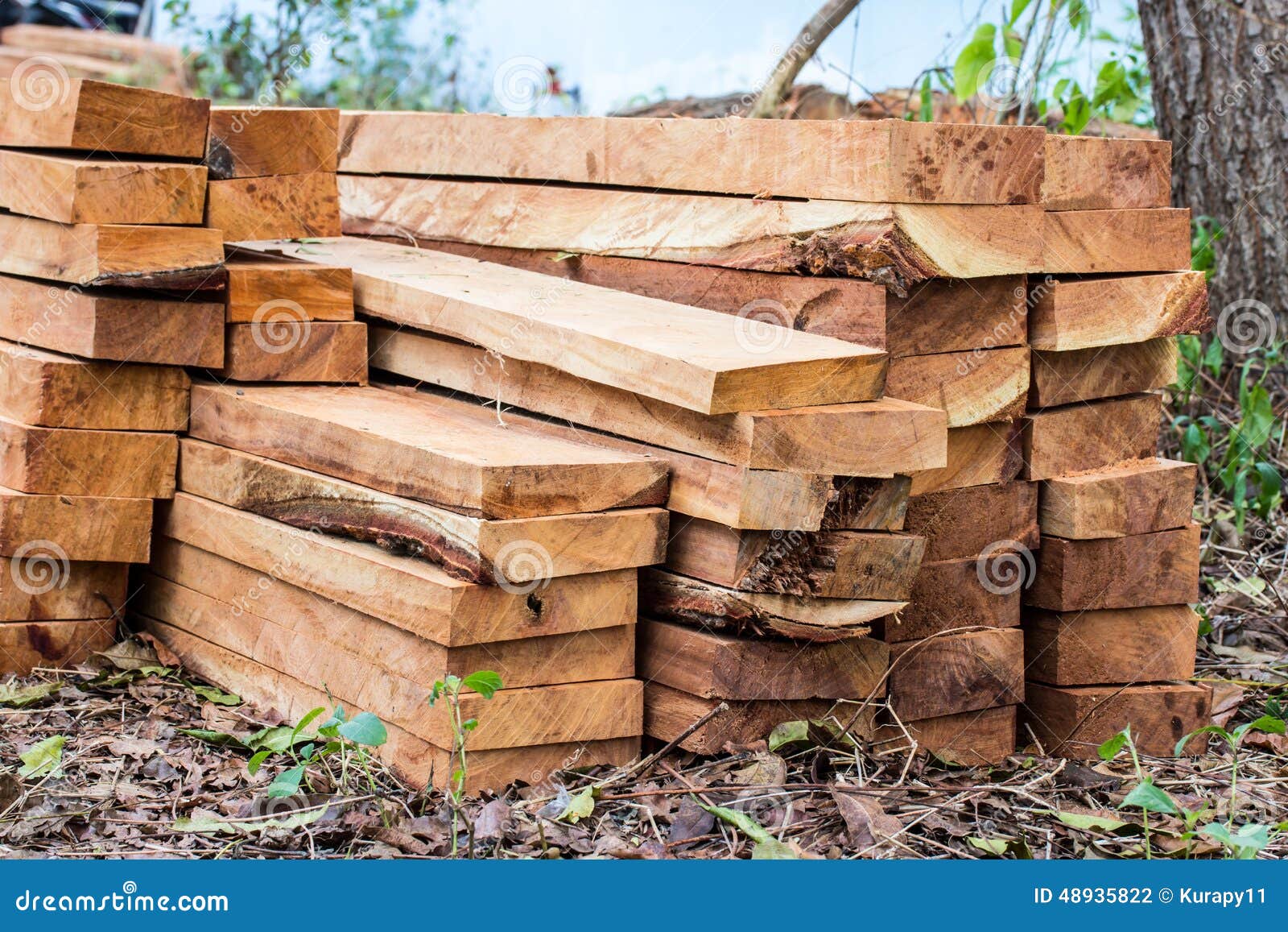 Stack of wooden boards. stock photo. Image of heap, pile - 48935822