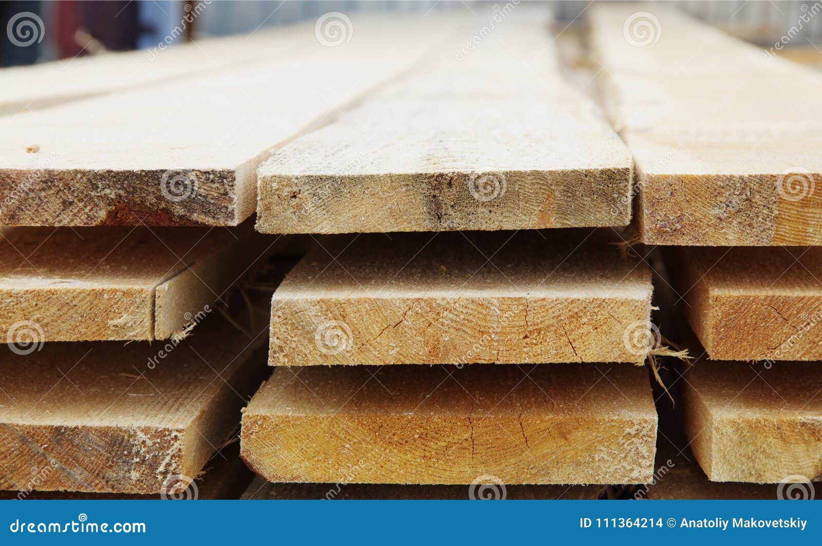 Stack of wooden boards. stock photo. Image of woody - 111364214