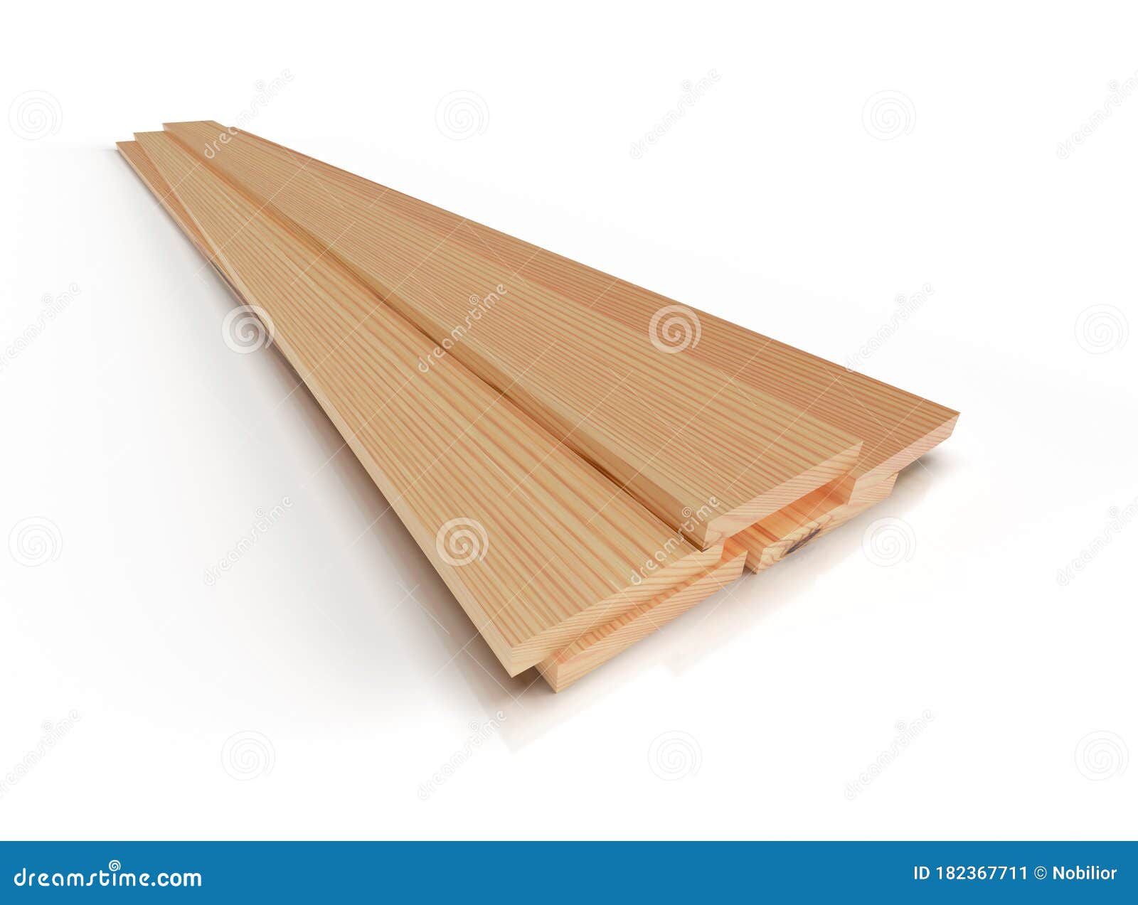 Stack of Wooden Boards on White Floor, Isolated. Stock Illustration ...