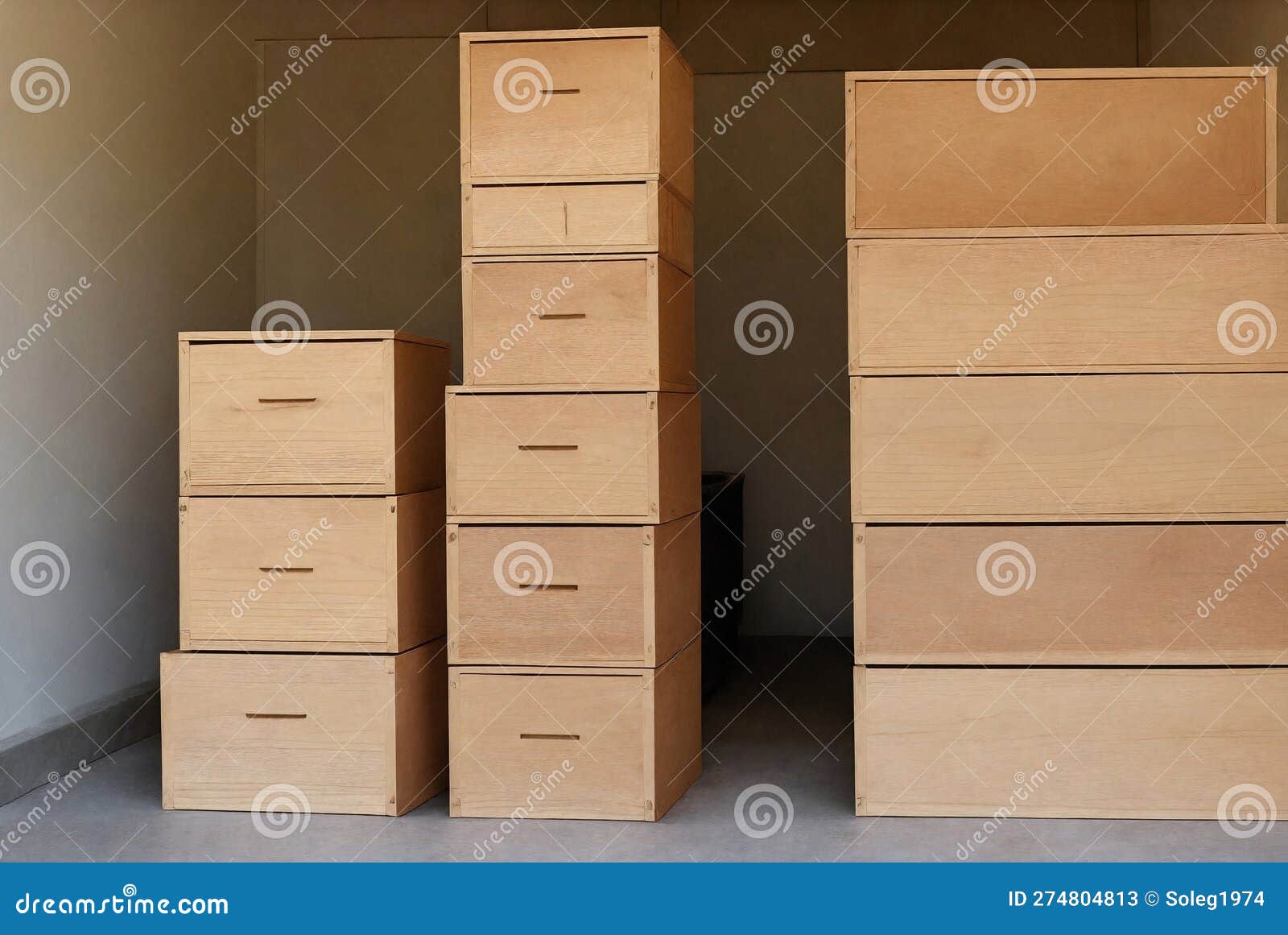 A Stack of Wooden Boxes. Generative AI Stock Illustration ...