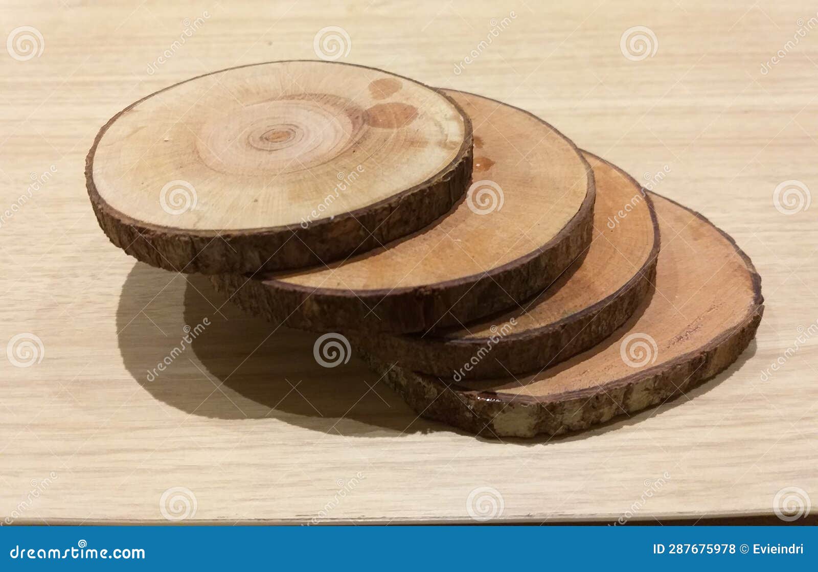 Stack of wooden coaster stock photo. Image of chair - 287675978