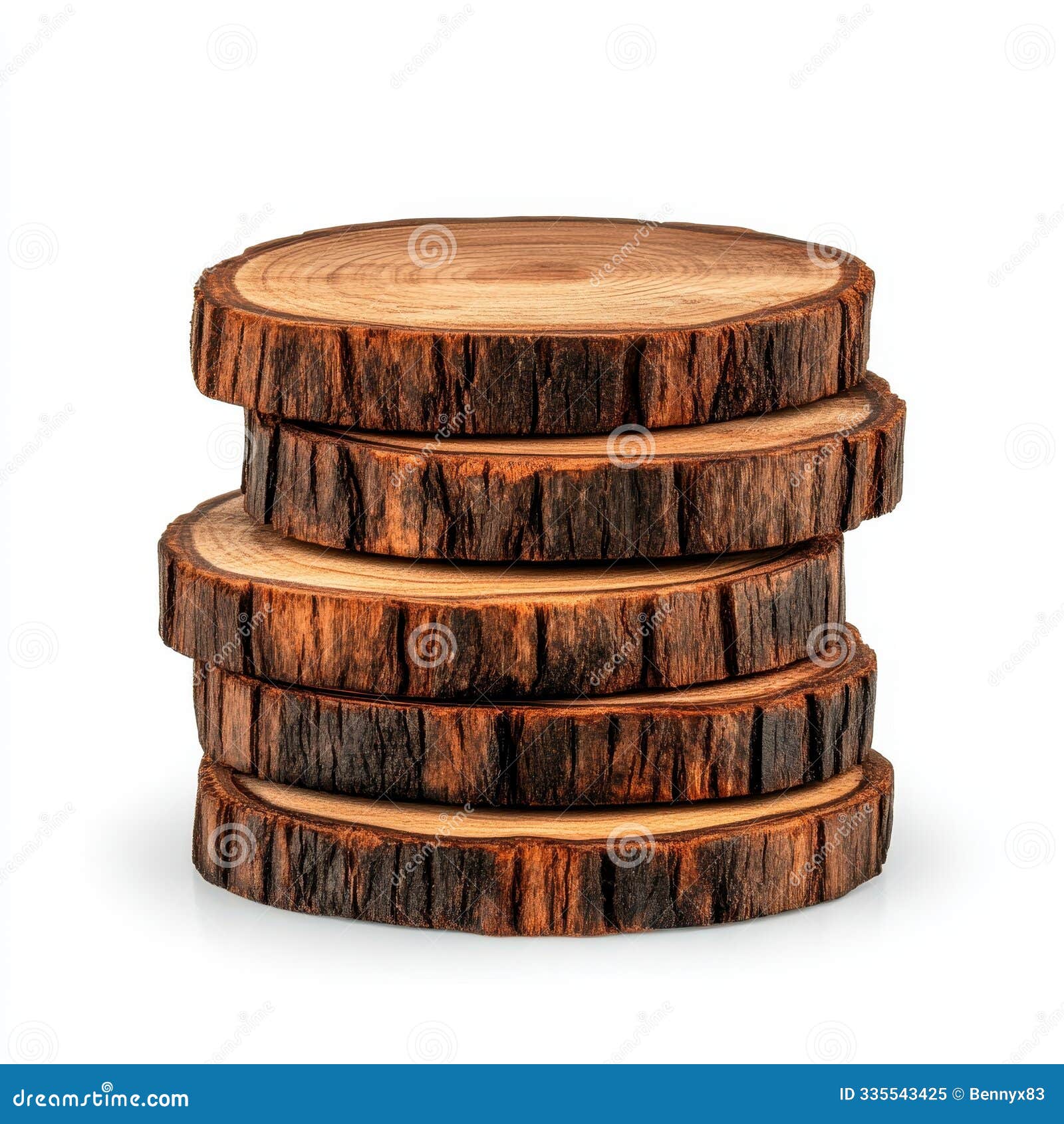 Stack of Wooden Coasters Isolated on White Background. Stock ...