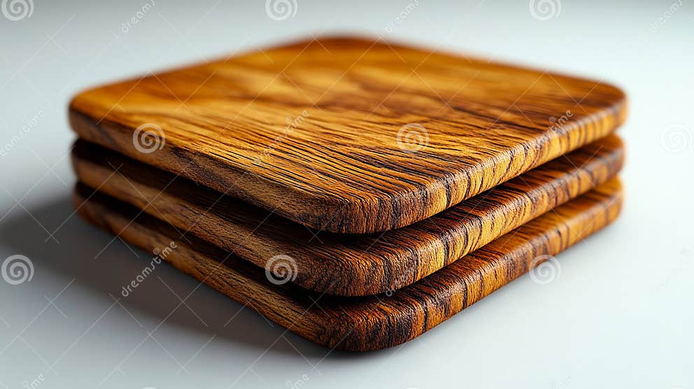 A Stack of Wooden Coasters Sitting on Top of Each Other Stock Image ...
