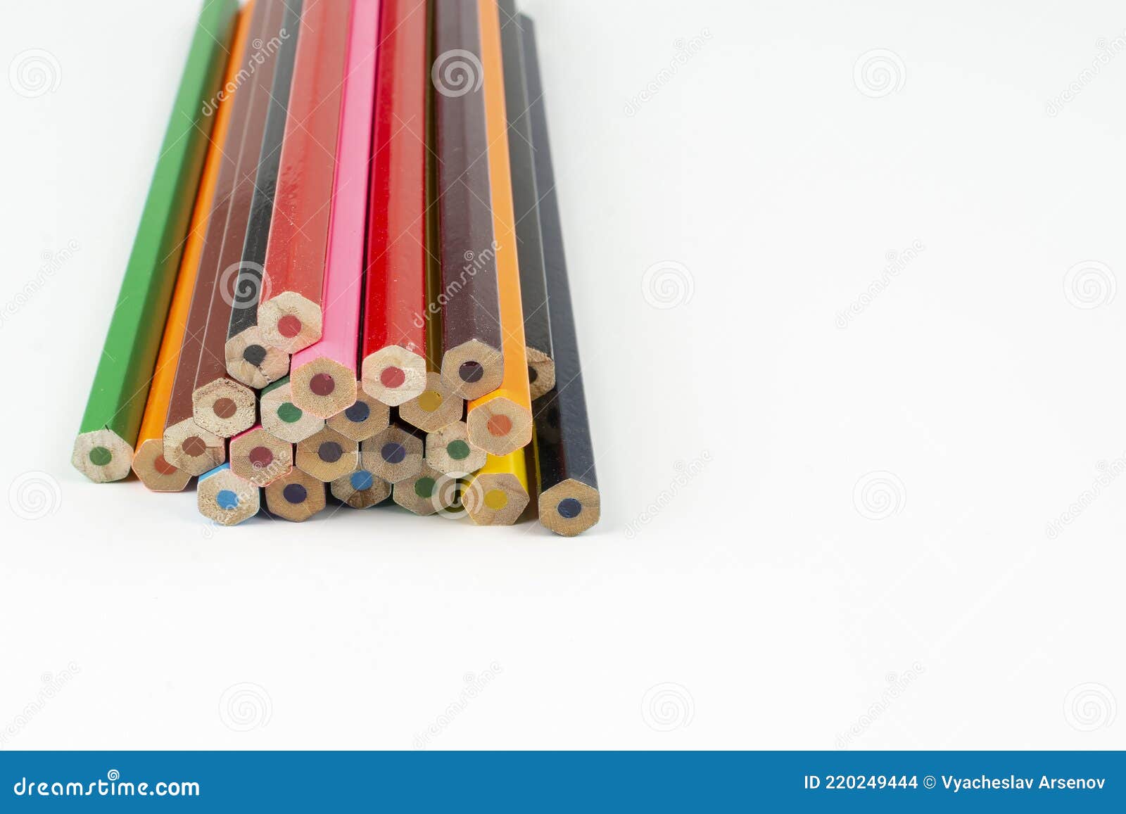 A Stack of Wooden Colored Pencils for Drawing Stock Photo - Image of ...