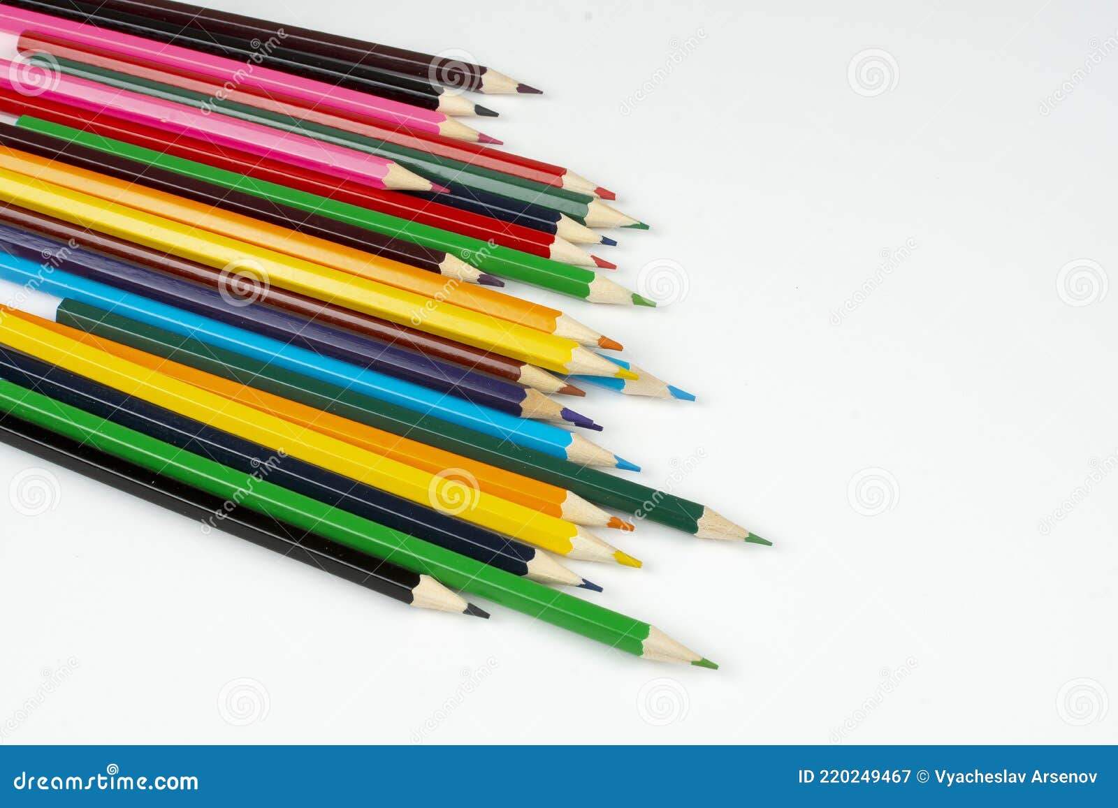 A Stack of Wooden Colored Pencils for Drawing Stock Image - Image of ...